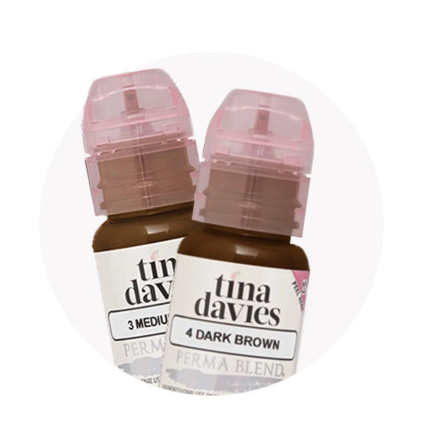 Tina Davies I Love Ink Eyebrow Pigments | Medium Brown, Dark Brown ...